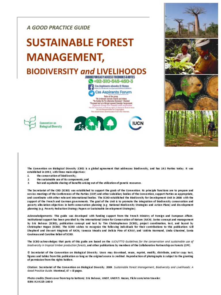 Sustainable Forest Management,: Biodiversity and Livelihoods | PDF ...