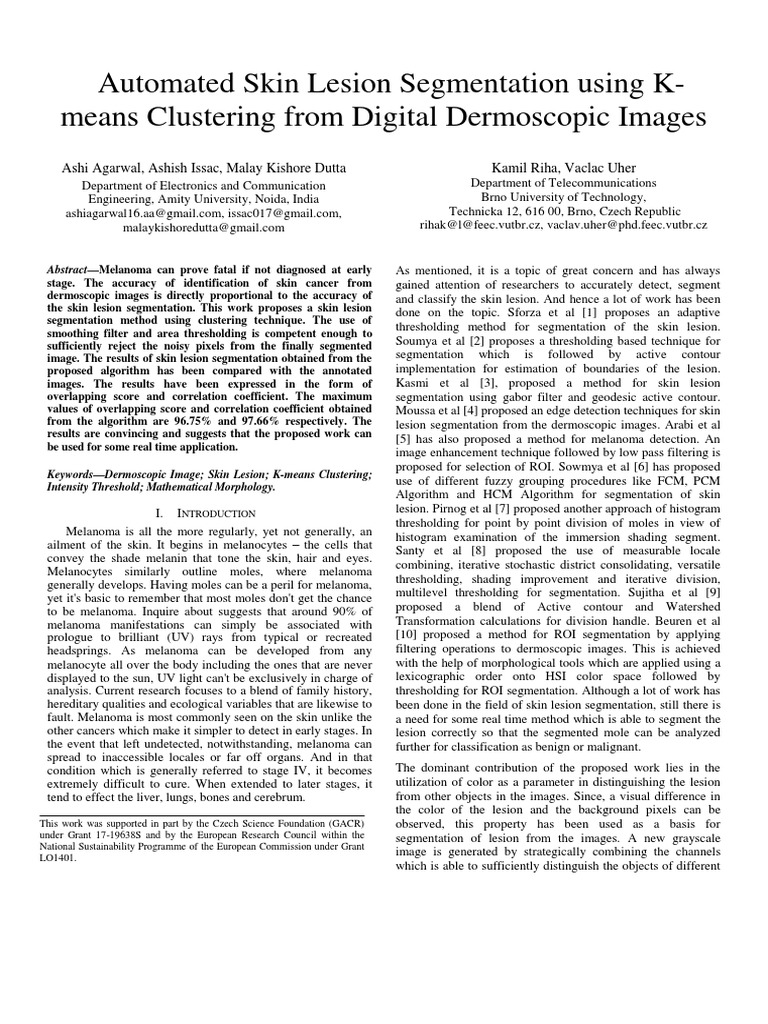 Automated Skin Lesion Segmentation Using K-Means Clustering From ...