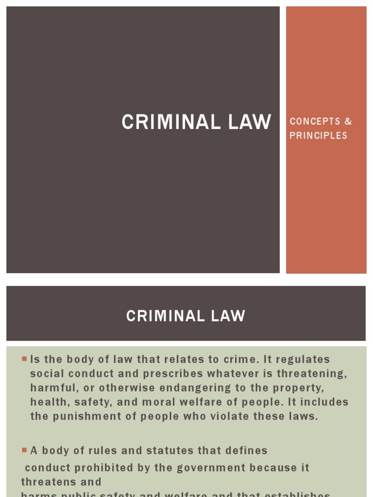 Criminal Law: Concepts & Principles | PDF | Crime & Violence | Crime ...