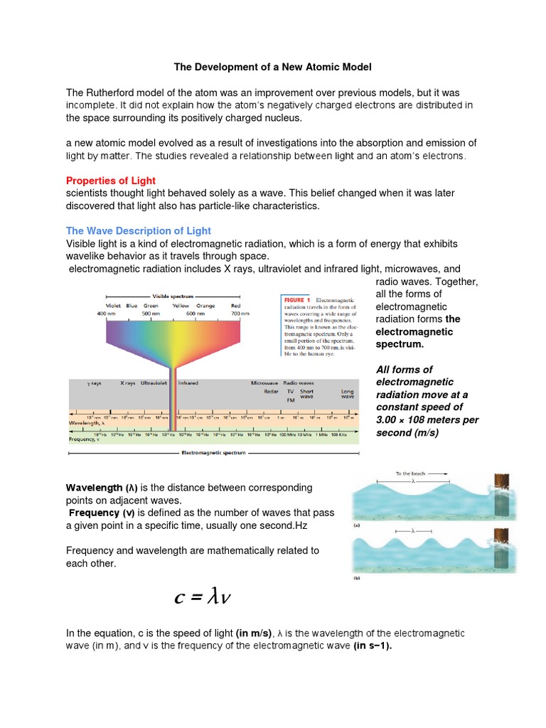 The Development of A New Atomic Model | PDF | Emission Spectrum ...