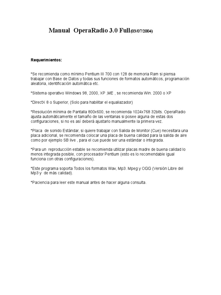 Manual Opera Radio 3 | PDF | Ventana (informática) | Point and Click