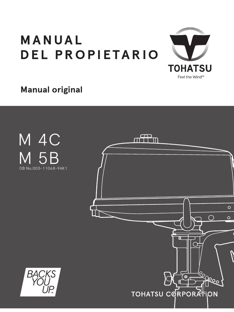 Manual de Usuario Tohatsu M5B - 5HP | PDF | Gasolina | Unión Europea