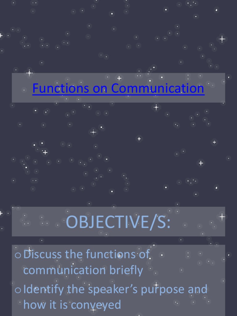 Functions On Communication | PDF | Gesture | Nonverbal Communication
