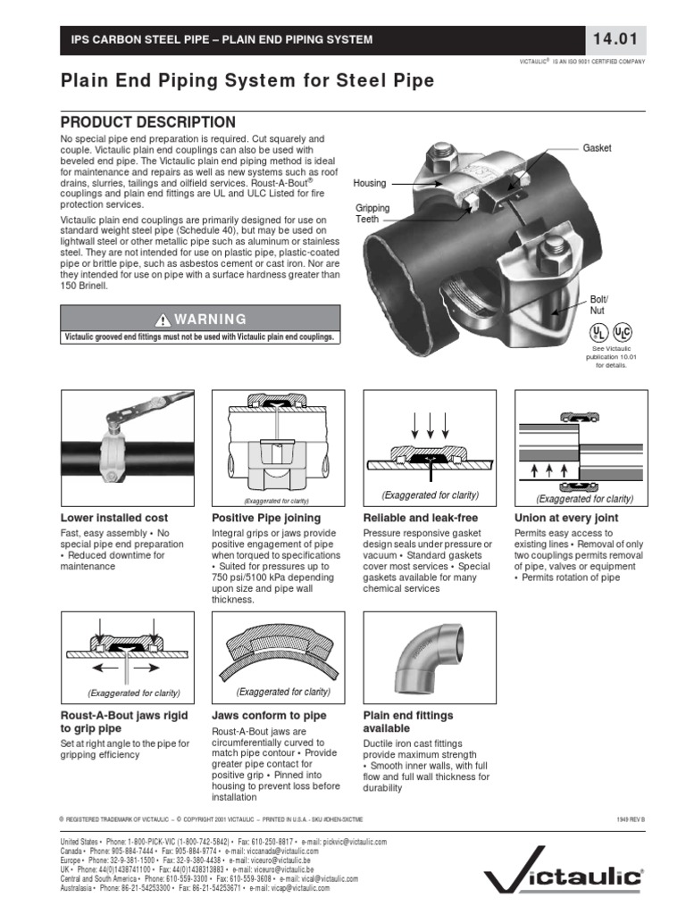 Plain End Piping System For Steel Pipe: Product Description | PDF ...