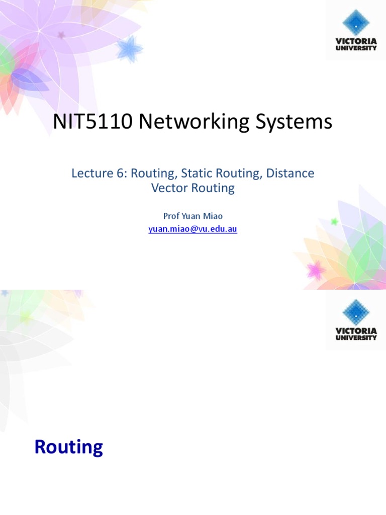 Week 6 - Static Routing - Distance Vector Routing | PDF | Router ...