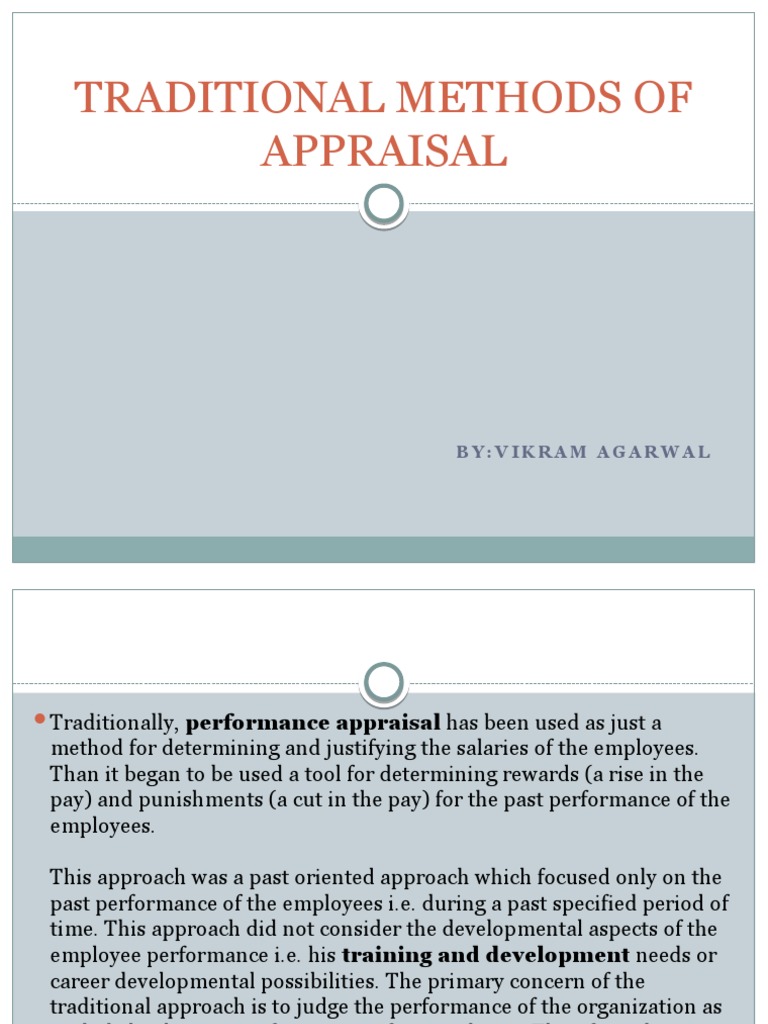 Traditional Methods of Appraisal | PDF | Performance Appraisal ...