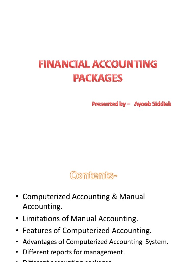 Financial Accounting Packages | PDF | Service Industries | Accounting