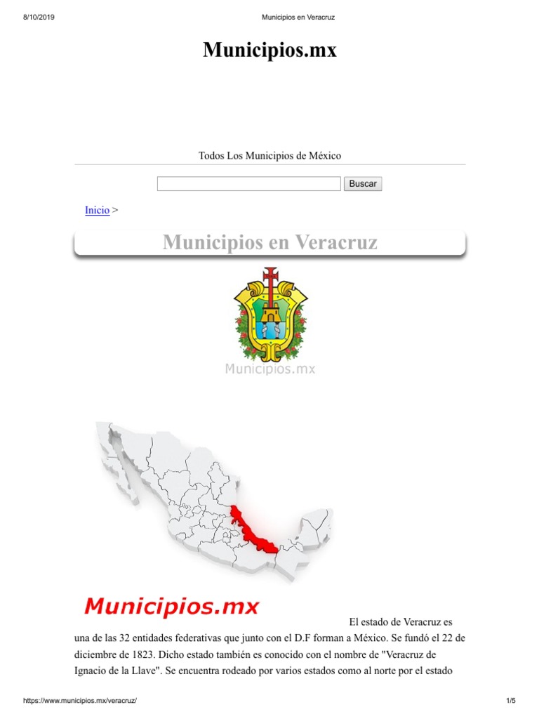 Municipios en Veracruz | PDF | México | Geografía