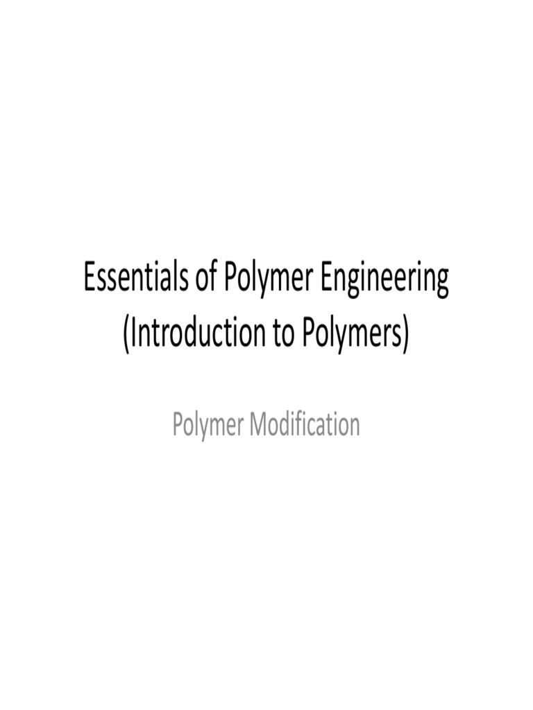 Polymer Modification | PDF | Copolymer | Polymers