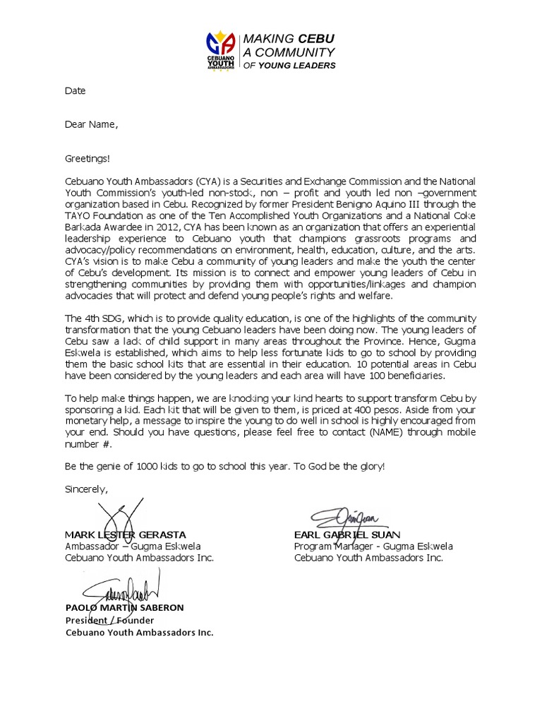 General Sponsorship Letter | PDF | Public Sphere