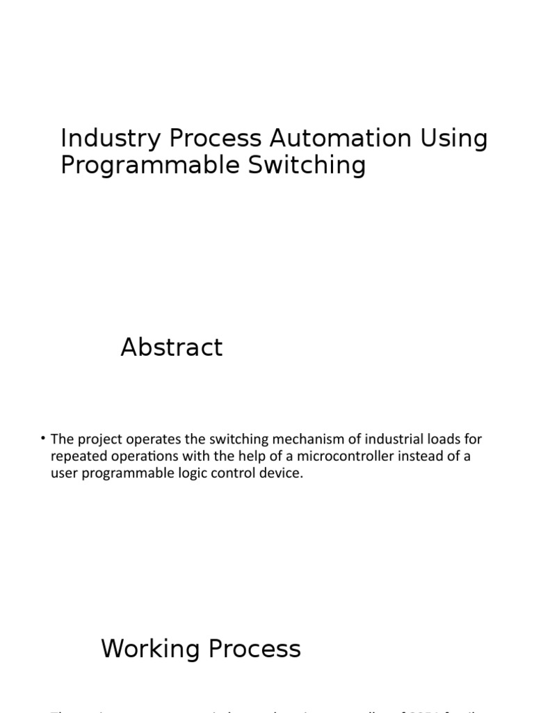 Industry Process Automation Using Programmable Switching | PDF