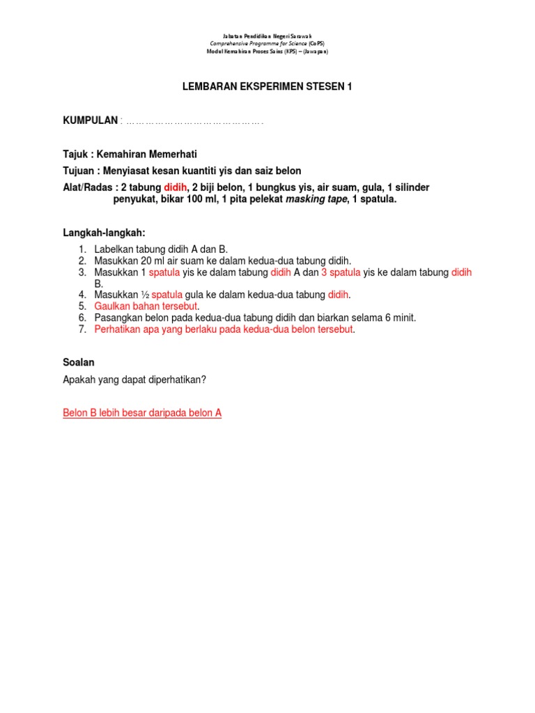 CoPS Modul KPS - Jawapan | PDF