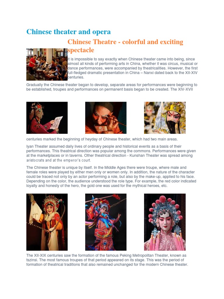 History of Chinese Theater and Opera | PDF | Theatre | Opera
