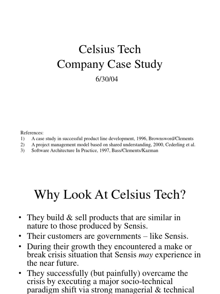 Celsius Tech Case Study Summary | PDF | Software Architecture | Central ...