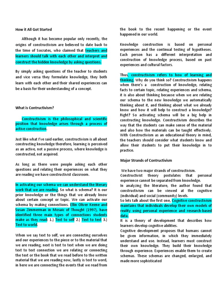 Constructivism | PDF | Constructivism (Philosophy Of Education) | Communication
