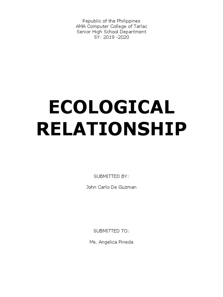 Ecological Relationships | PDF