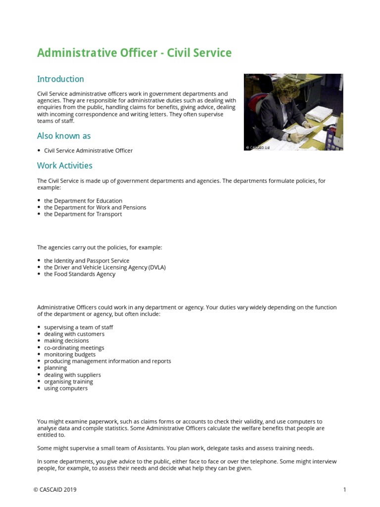 Administrative Officer Civil Service | PDF | Apprenticeship | Employment
