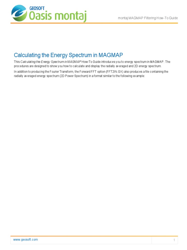 Calculating The Energy Spectrum in MAGMAP | PDF | Spectral Density ...