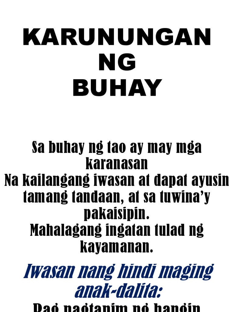 Karunungan NG Buhay | PDF