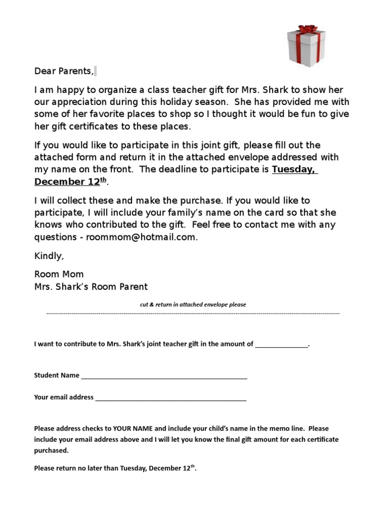 Joint Gift for Mrs. Shark: Sign Up Now | PDF