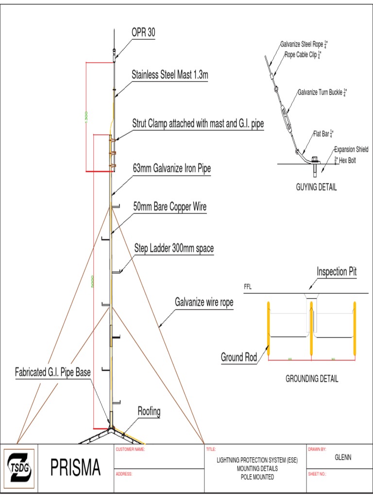 Lightining Arrester Drawings and Methodology | PDF | Galvanization ...
