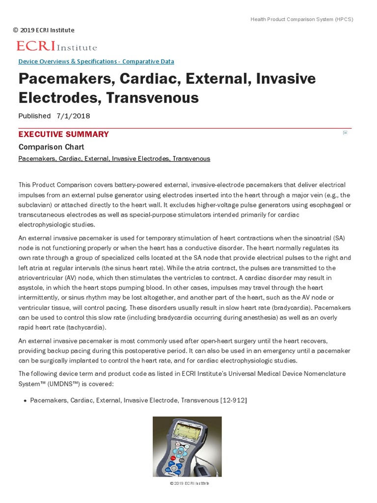 Pacemakers Cardiac External Invasive Electrodes Transvenous | PDF ...