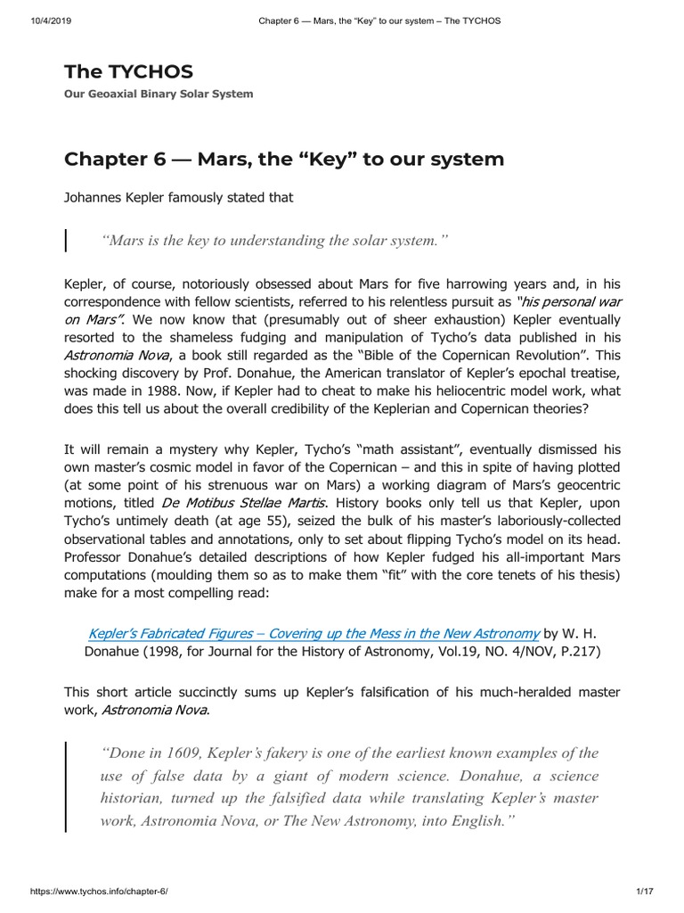 The Tychos: Our Geoaxial Binary Solar System | PDF | Tycho Brahe | Mars