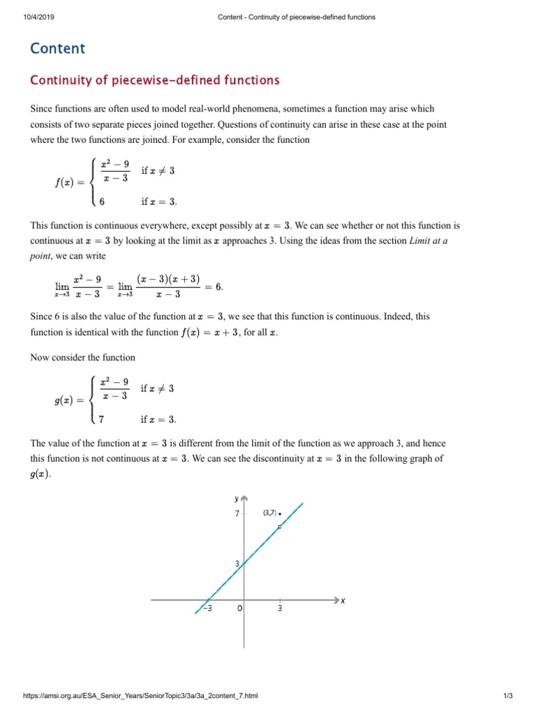 Content - Continuity of Piecewise-Defined Functions | PDF | Function ...