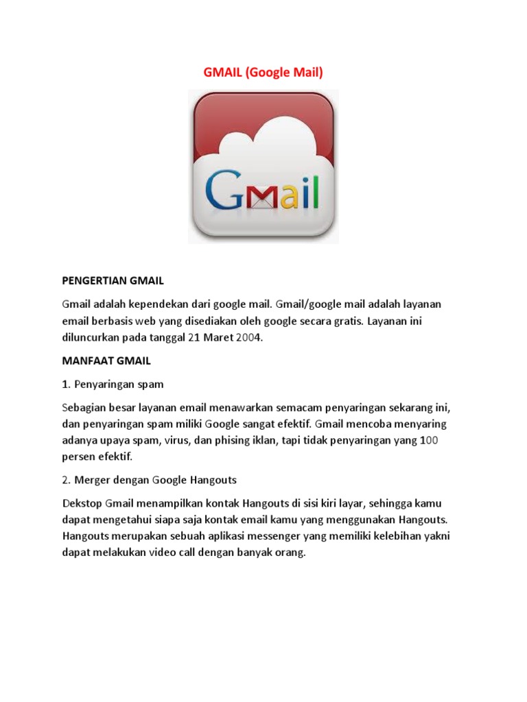 Pengertian Gmail Dan Cara Membuat Gmail | PDF