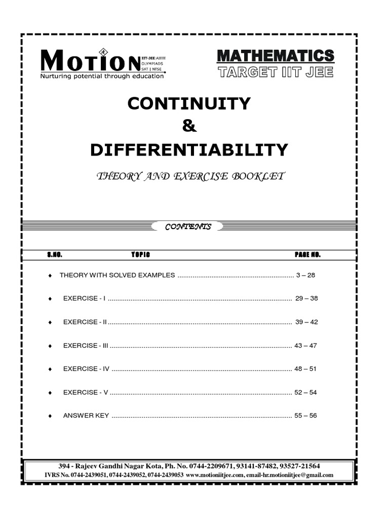 Continuity and Differentiability | PDF | Continuous Function | Function (Mathematics)