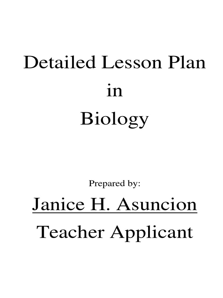 Detailed Lesson Plan in Biology | PDF | Herbivore | Ecology