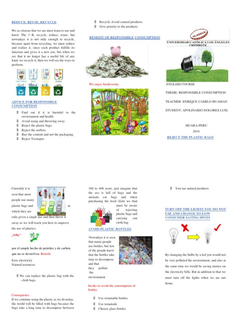 Reduce, Reuse, Recycle: We Enjoy Biodiversity | PDF | Reuse | Recycling