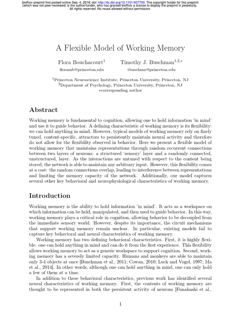 A Flexible Model of Working Memory: Flora Bouchacourt Timothy J ...