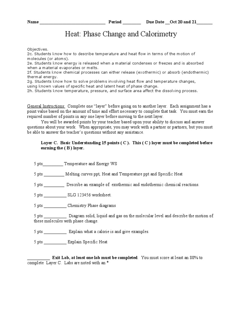 Heat, Phase Change & Calorimetry Guide | PDF | Phase (Matter) | Heat
