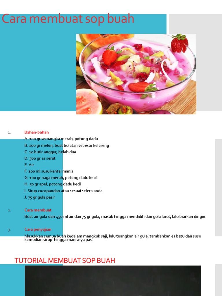 Resep Sop Buah Segar | PDF