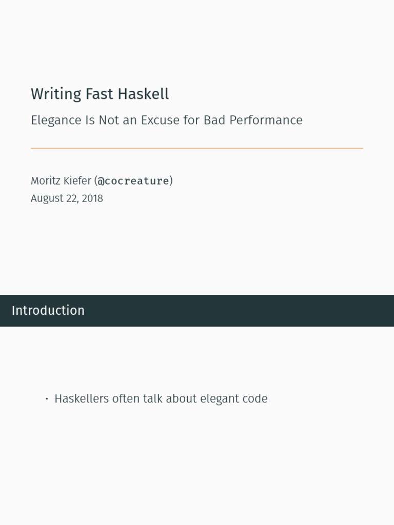 Writing Fast Haskell | PDF | Data Type | Array Data Structure