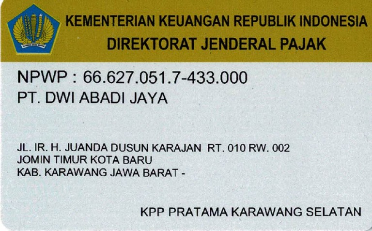 NPWP Perusahaan | PDF