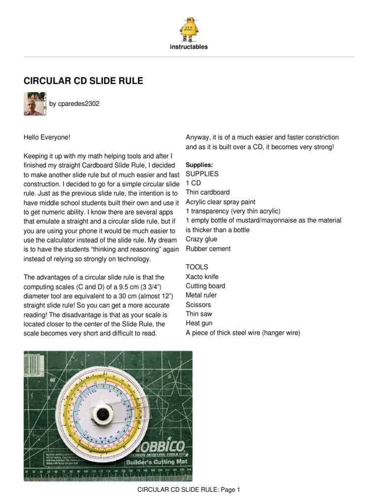 Circular CD Slide Rule: Instructables | PDF | Nature
