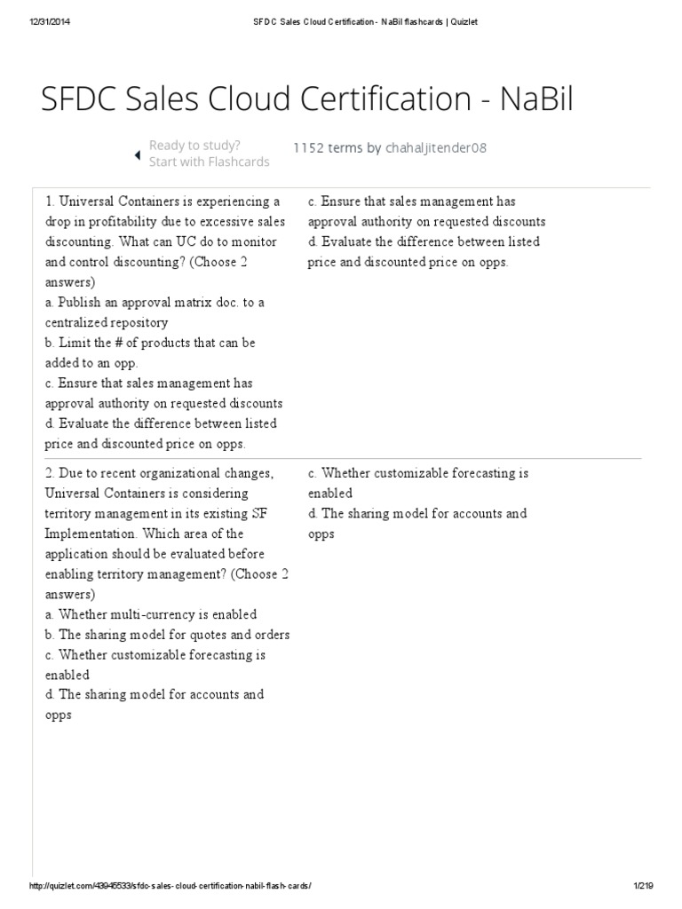 SFDC Sales Cloud | PDF | Salesforce.Com | Business Process