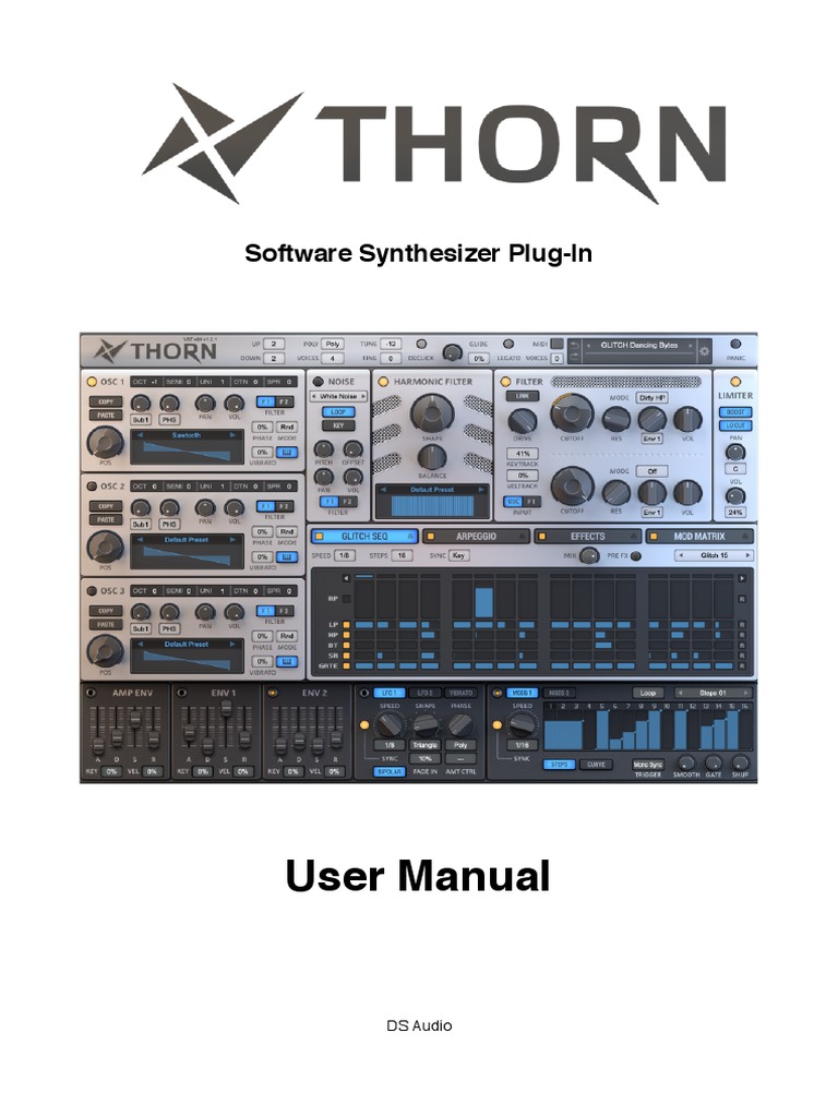 Thorn Manual | PDF | Filter (Signal Processing) | Synthesizer