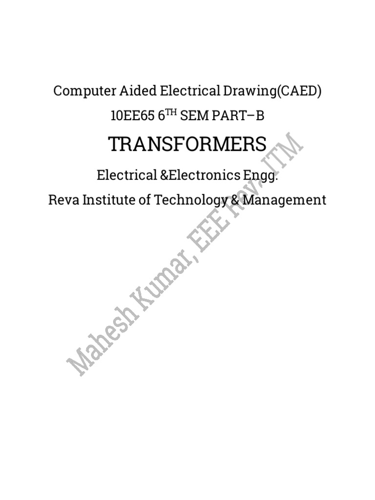 Updated Transformers Notes 6th Sem EEE CAED | PDF | Transformer | Inductor