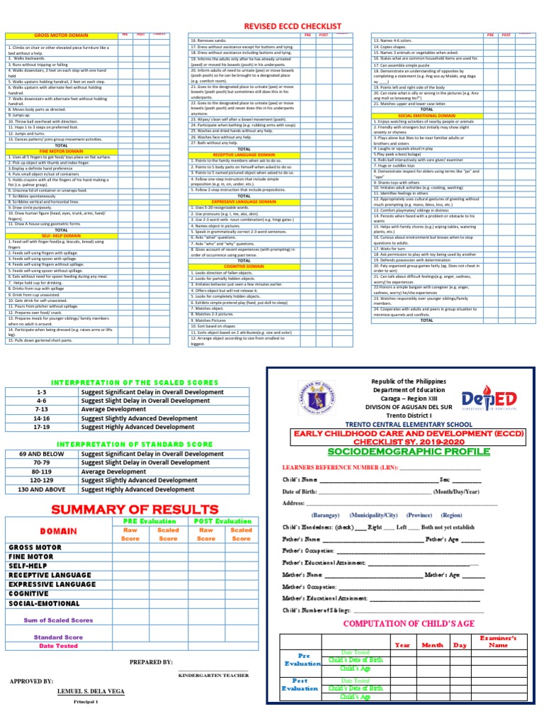Revised Eccd Checklist: Gross Motor Domain | PDF | Verb | Linguistic ...
