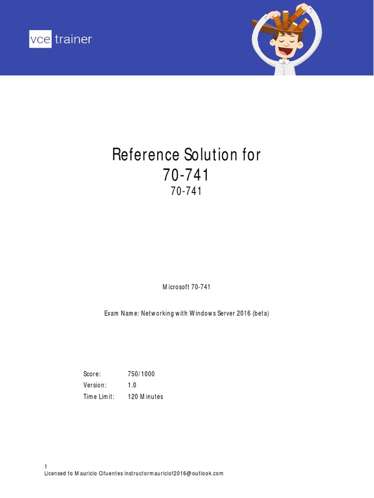 Reference Solution For 70-741: Microsoft 70-741 | PDF | Osi Model | Ip ...