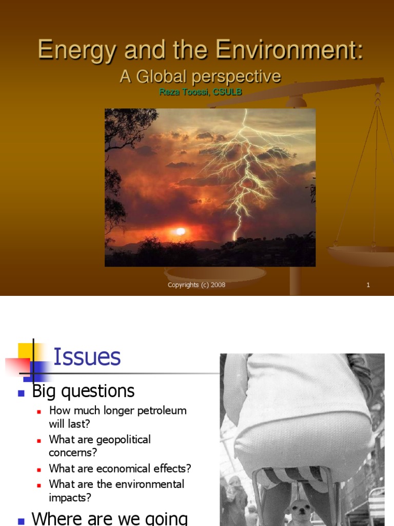 Energy and The Environment:: A Global Perspective | PDF | Renewable ...