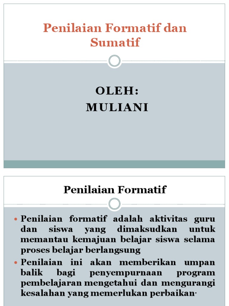 Penilaian Formatif Dan Sumatif | PDF