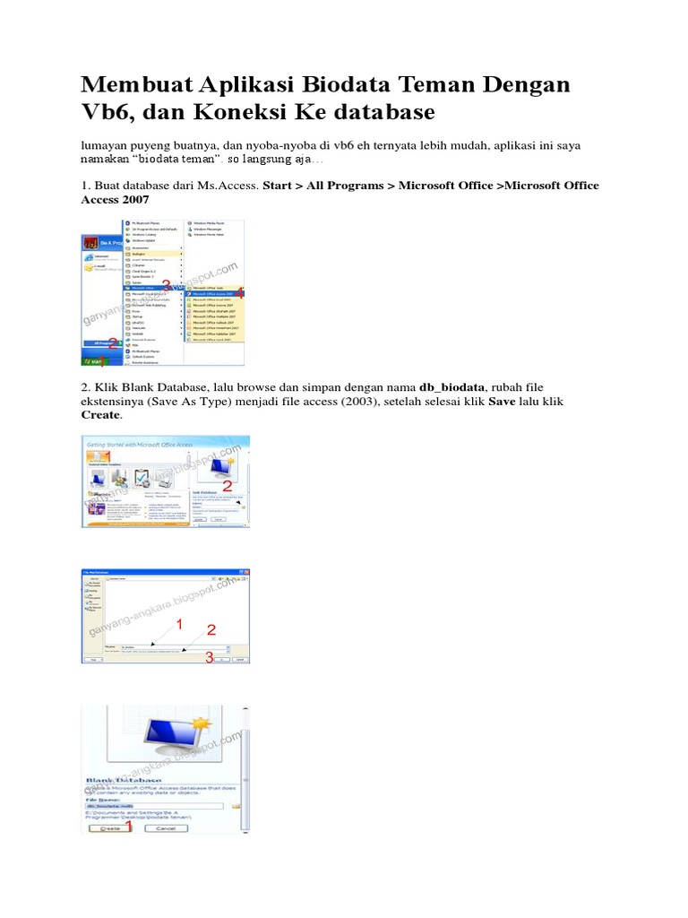 Membuat Aplikasi Biodata Teman Dengan Vb6 | PDF