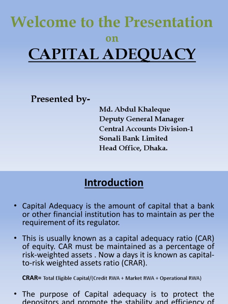 Understanding Capital Adequacy Ratio | PDF | Capital Requirement ...