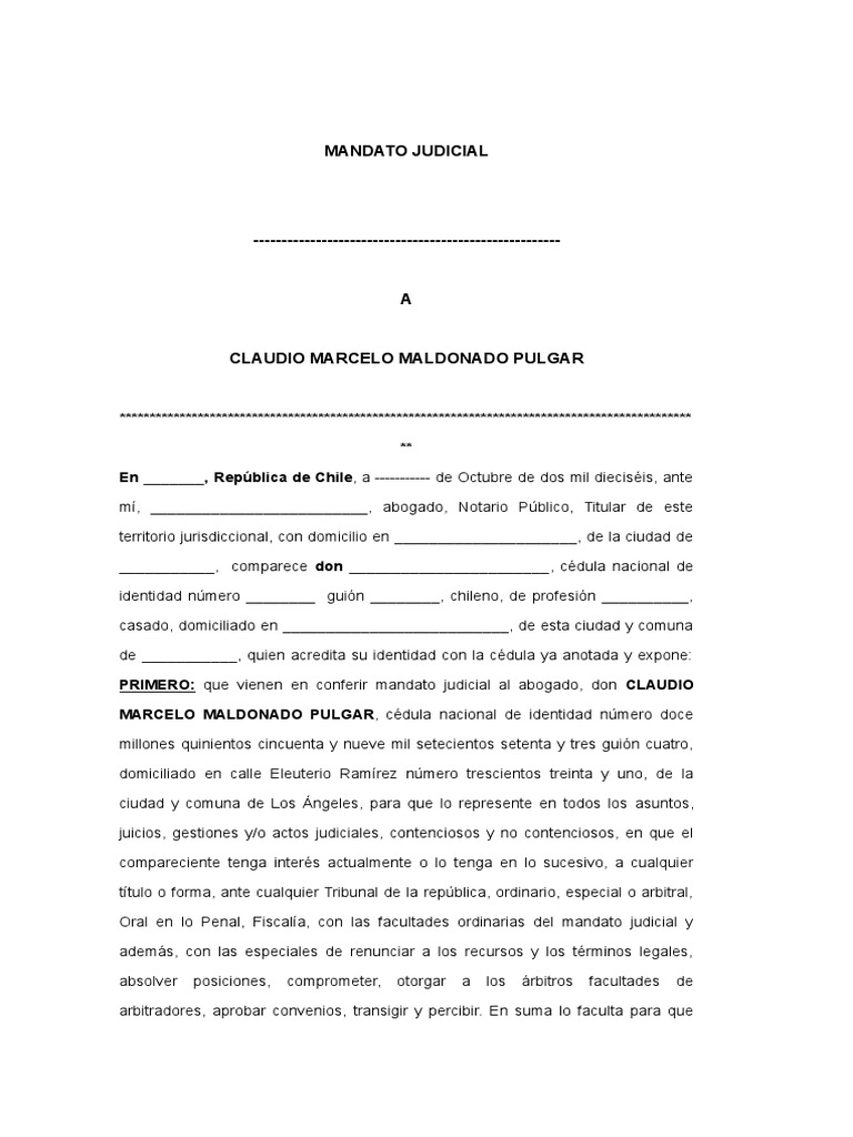 Modelo Mandato Judicial | PDF | Ley Pública | Información del gobierno