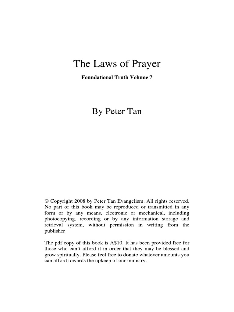 Laws of Prayer | PDF | God The Father | Intercession