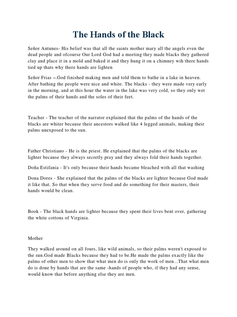 The Significance of Black Hands | PDF | Social Science | Poetry